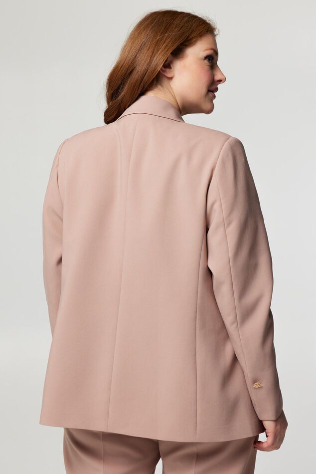 Damen Locker Sitzender Blazer Mit Goldenem Knopf Ms Mode